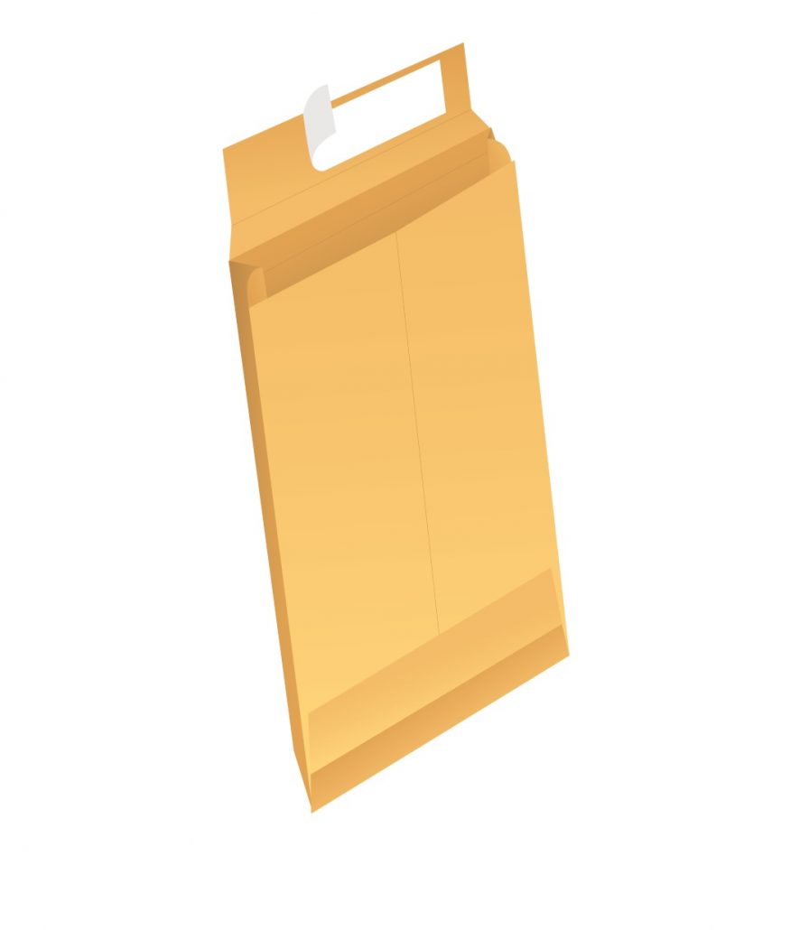 Brown Kraft SUB 40 Expansion / Open EndZip Stick® - Flaps FoldedV ...